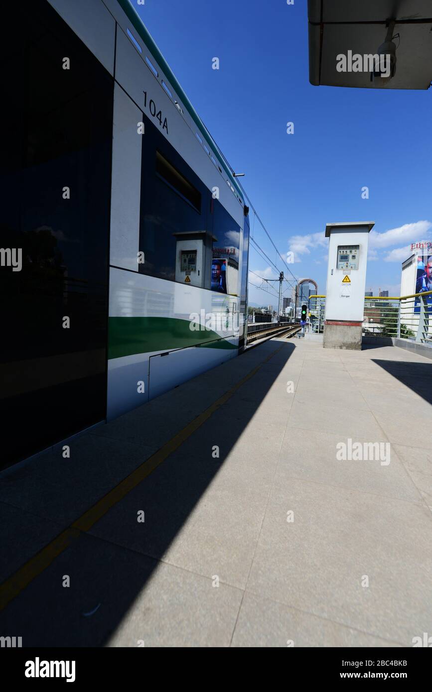 The modern light rail in Addis Ababa, Ethiopia Stock Photo - Alamy