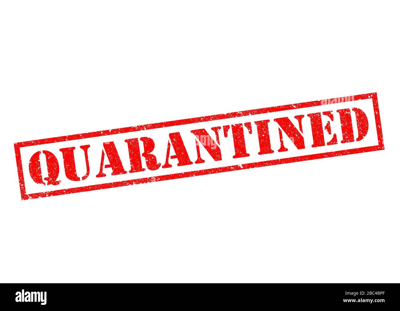 QUARANTINED red Rubber Stamp over a white background Stock Photo - Alamy