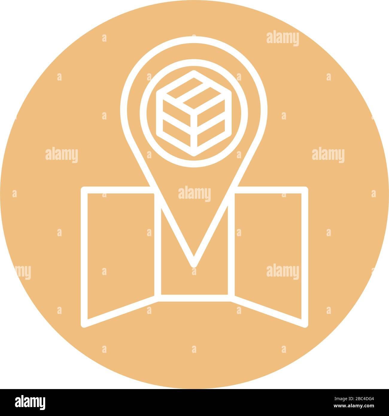 folded map location pin box cargo shipping related delivery vector ...
