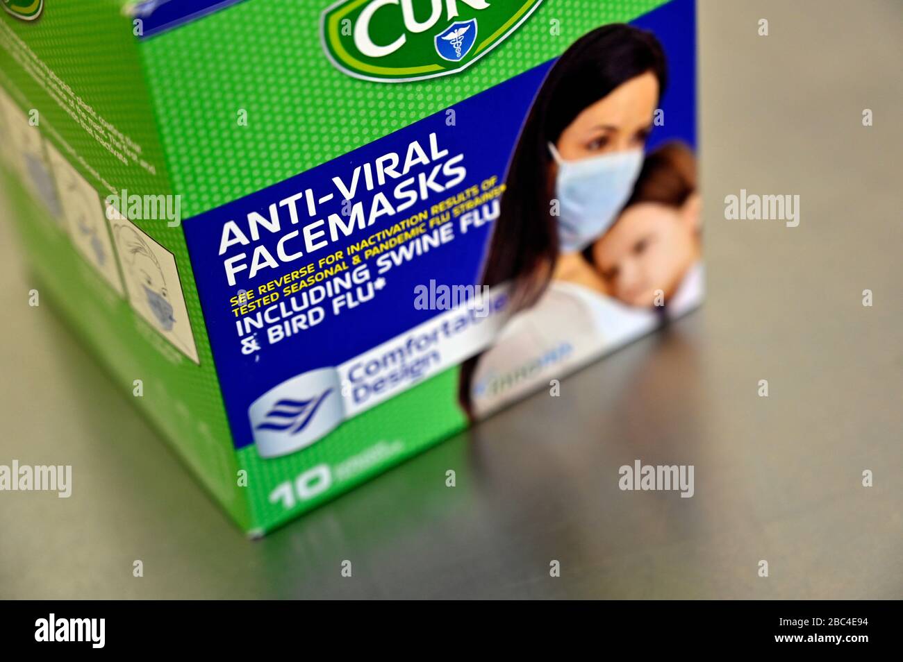 Las Vegas, Nevada, USA. 2nd Apr, 2020. A box of Curad anti-viral face ...