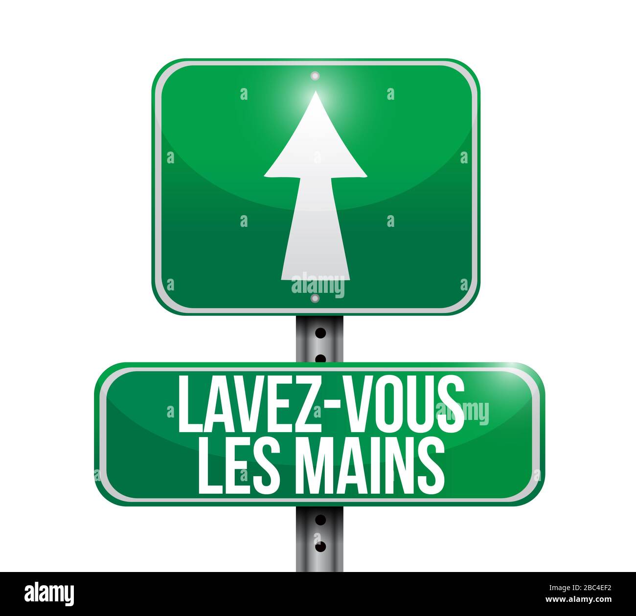 Wash your hands sign in french illustration design isolated over white ...