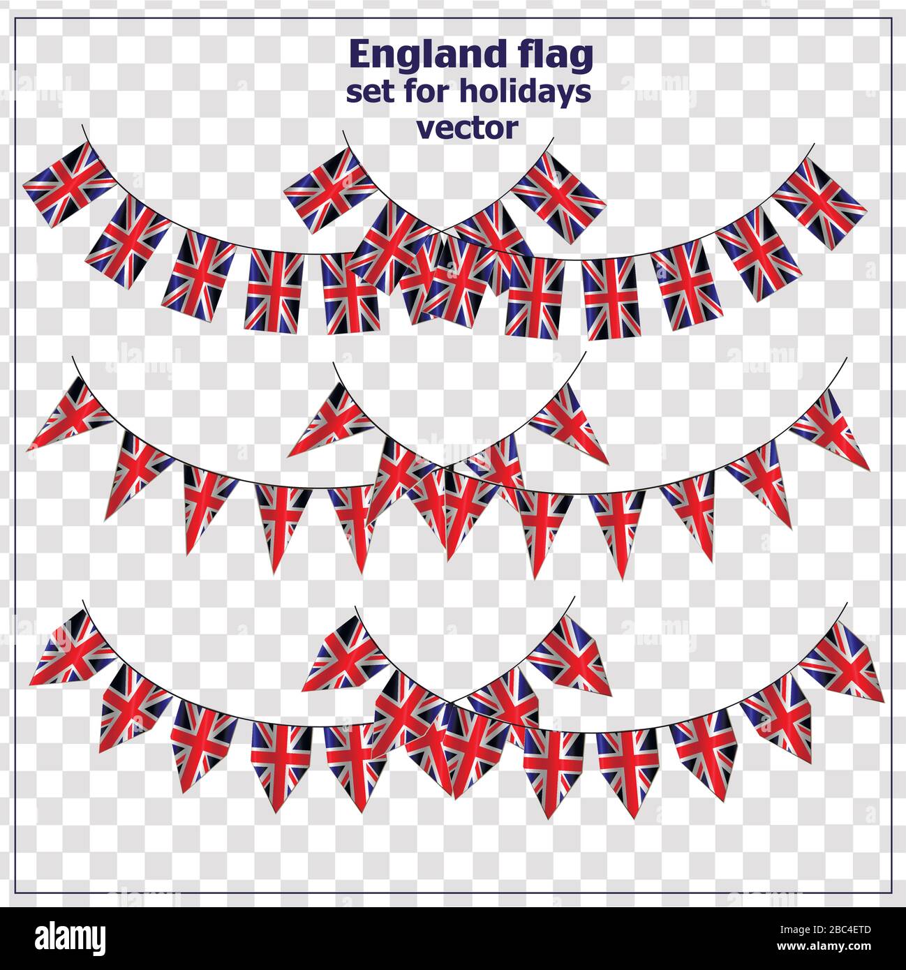Bright set with flags of England for holidays. Happy England day ...