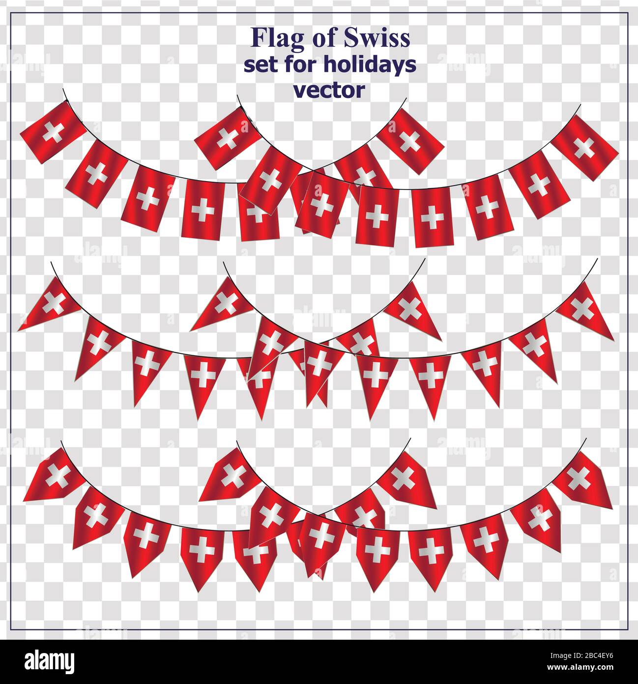 Bright set with flags of Swiss for holidays. Vector illustration with ...