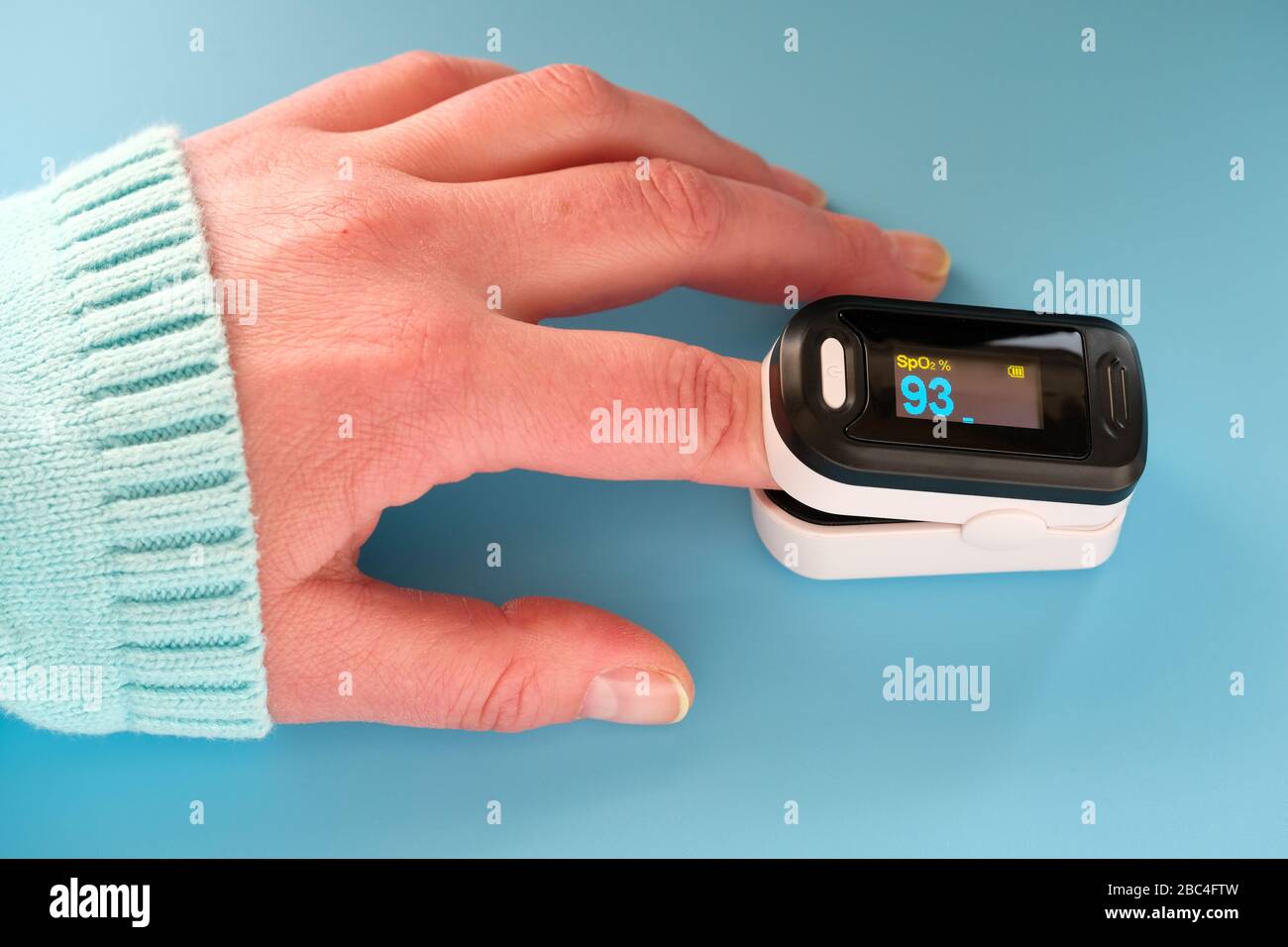 Pulse Oximeter portable digital device to measure person's oxygen ...