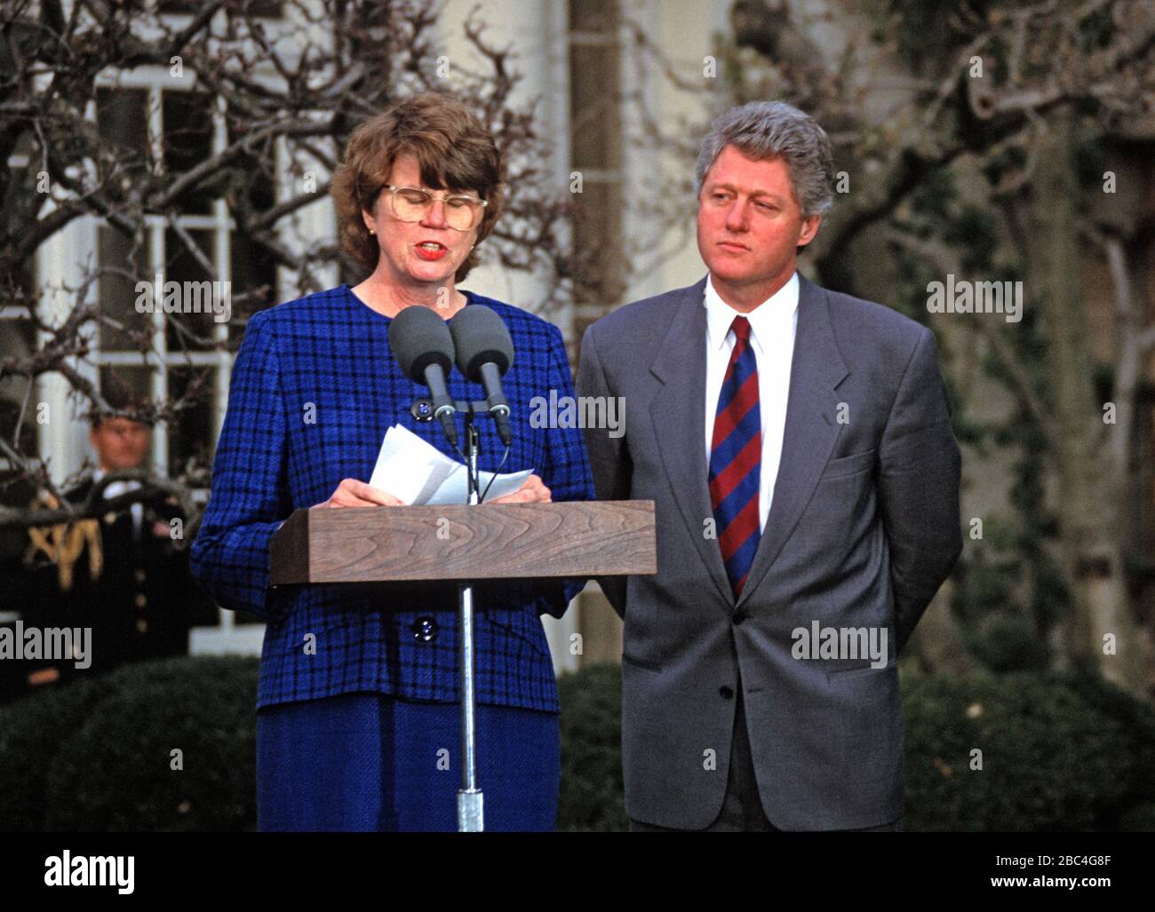 Janet Reno, State's Attorney for Miami-Dade County, Florida, reads ...