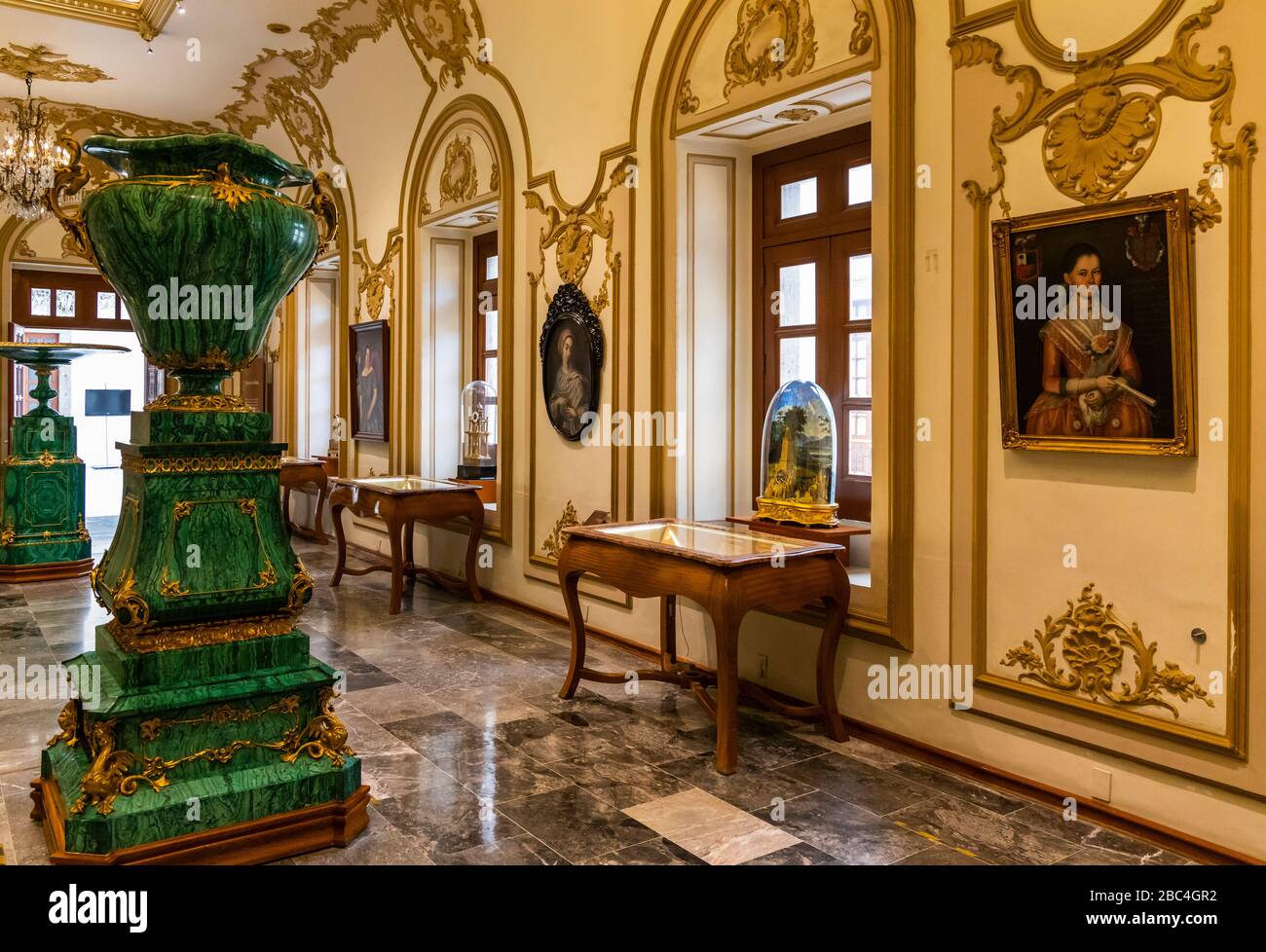 Ornate interior room at Chapultepec Castle, now National Museum of ...