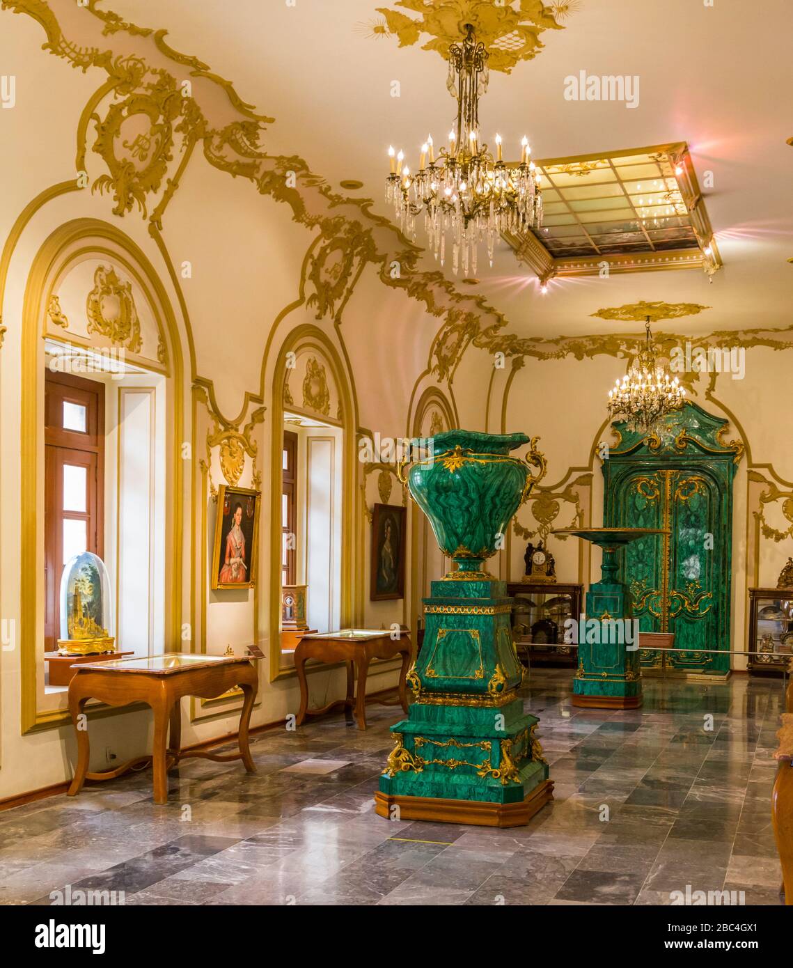 Ornate interior room at Chapultepec Castle, now National Museum of ...
