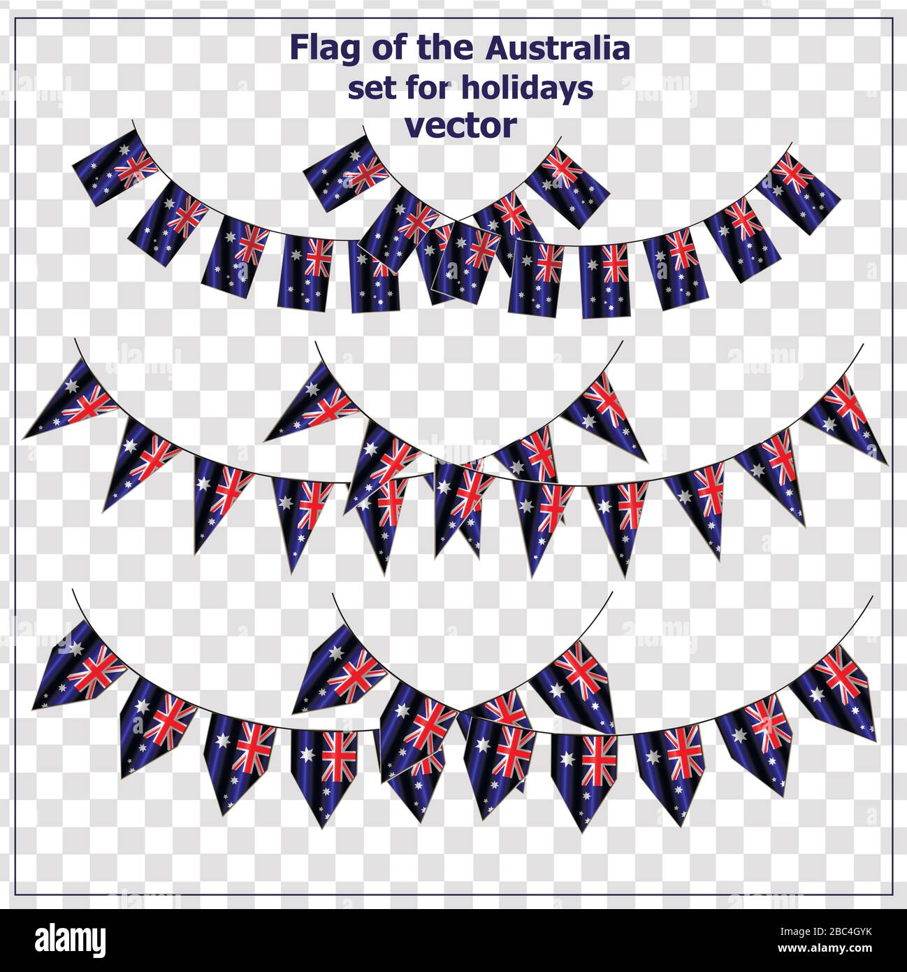 Bright set with flags of Australia for holidays. Happy Australia day ...