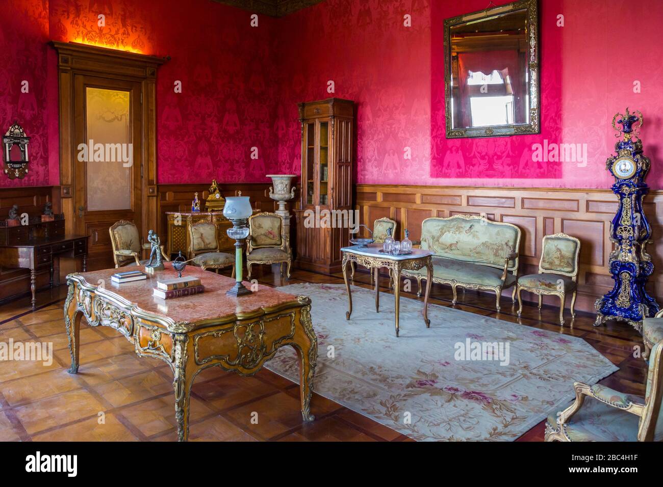 Ornate interior room at Chapultepec Castle, now National Museum of ...