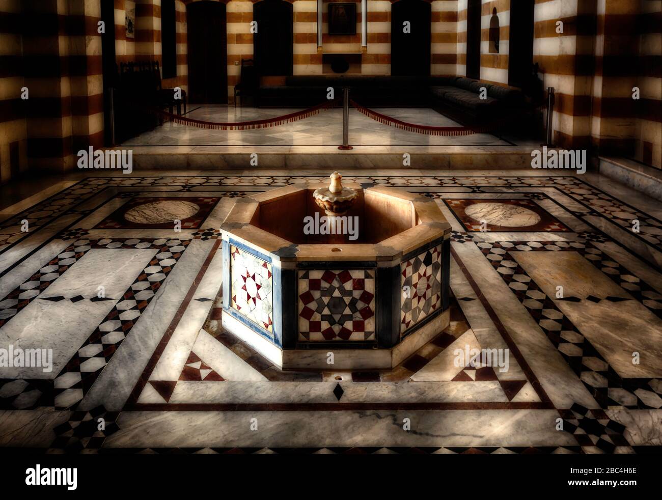 Marble inlay in geometric designs in a receiving room of the guest wing ...