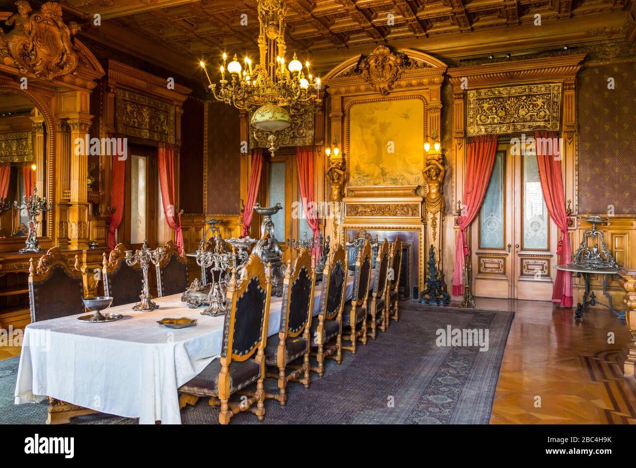 Ornate interior room at Chapultepec Castle, now National Museum of ...