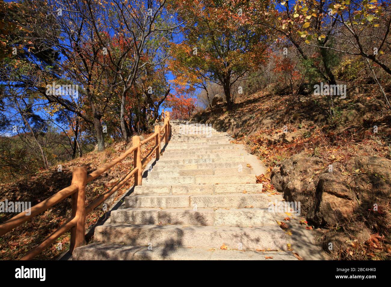 The stone steps of the mountain Stock Photo - Alamy