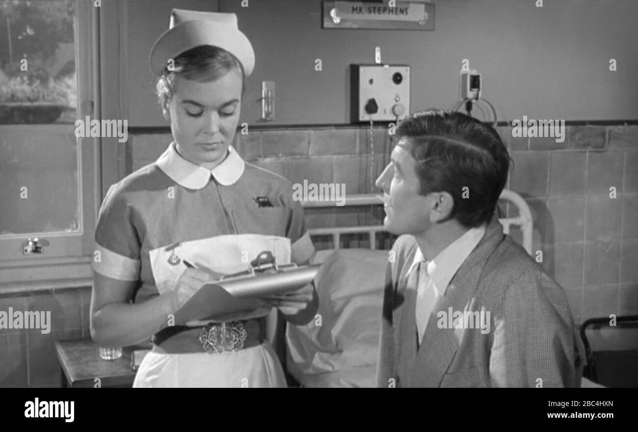 London. UK. Shirley Eaton and Terence Longdon in a scene in ...