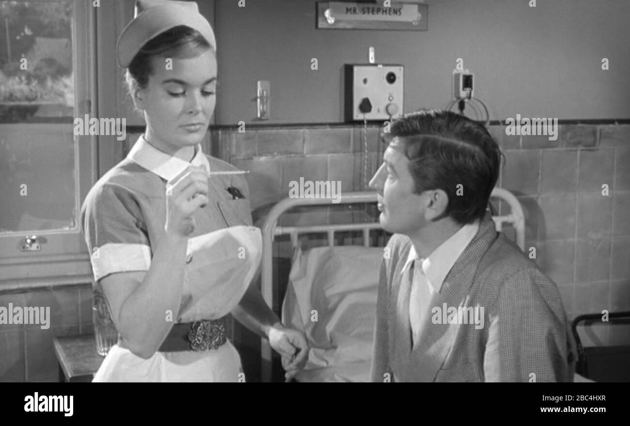 London. UK. Shirley Eaton and Terence Longdon in a scene in ...