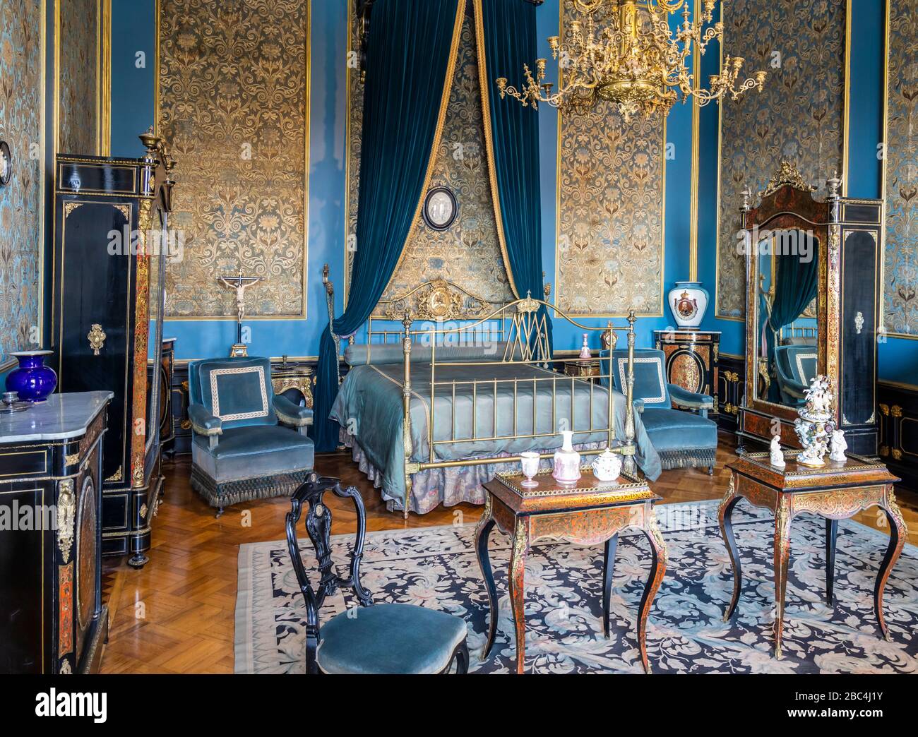 Ornate interior room at Chapultepec Castle, now National Museum of ...