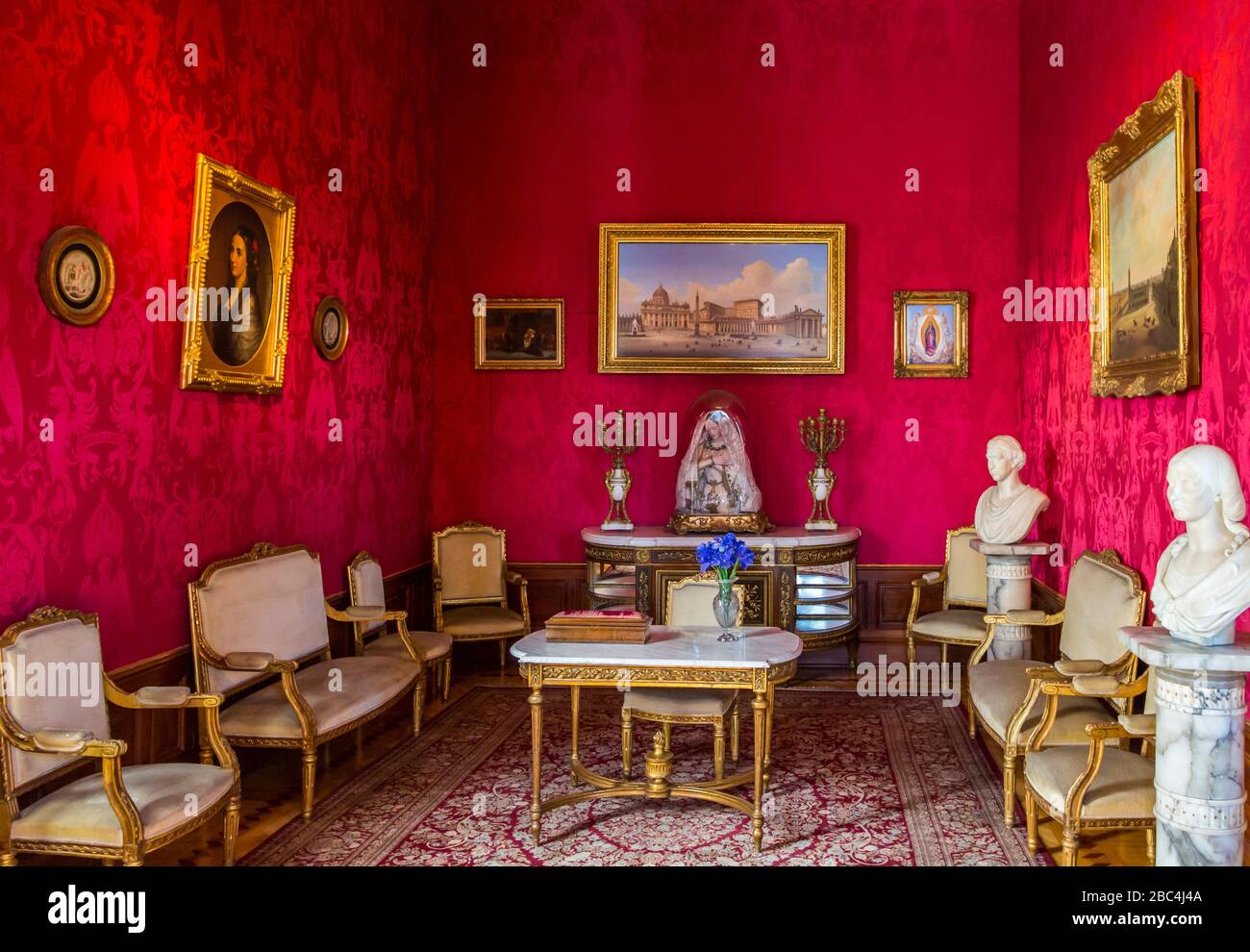Ornate interior room at Chapultepec Castle, now National Museum of ...