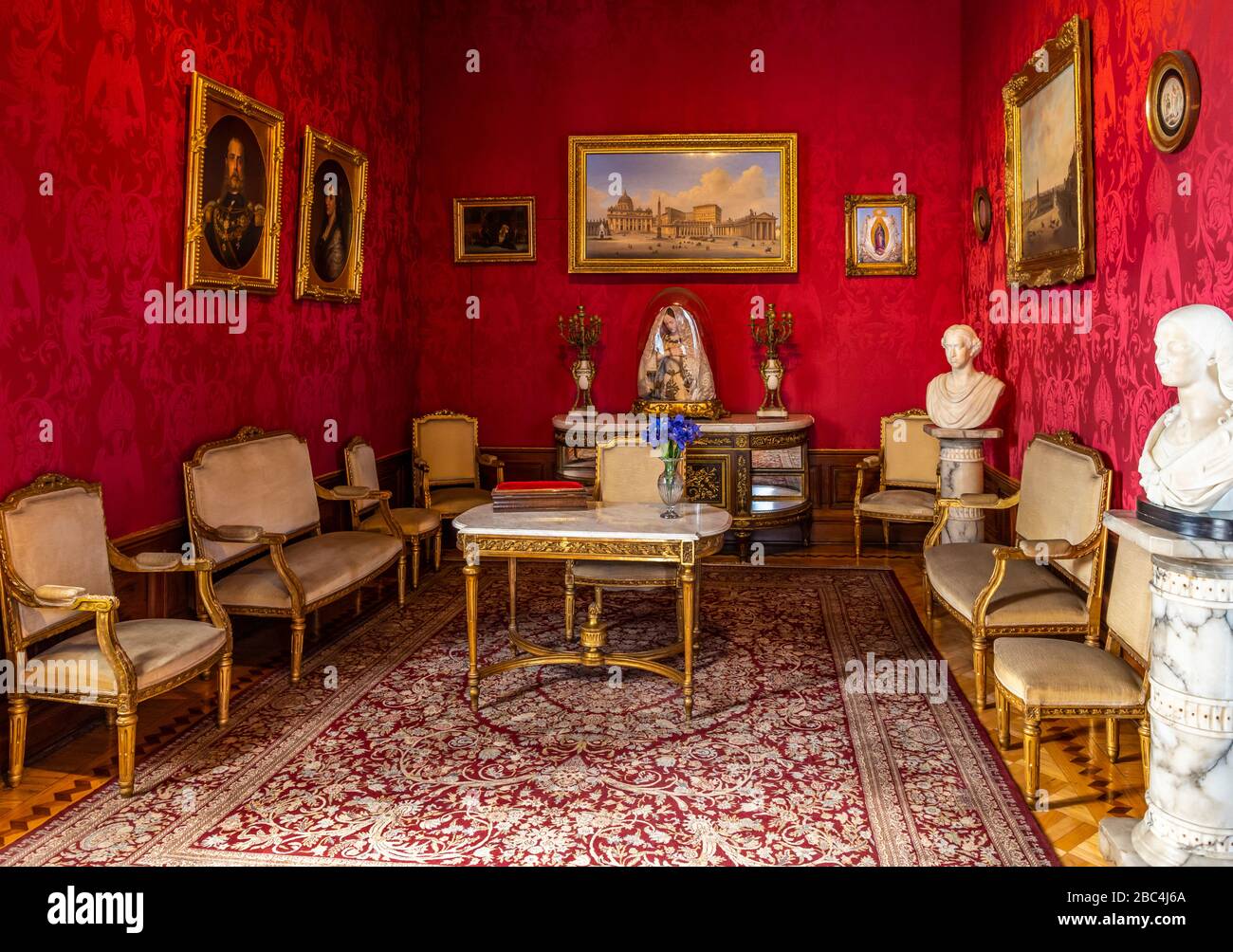 Ornate interior room at Chapultepec Castle, now National Museum of ...