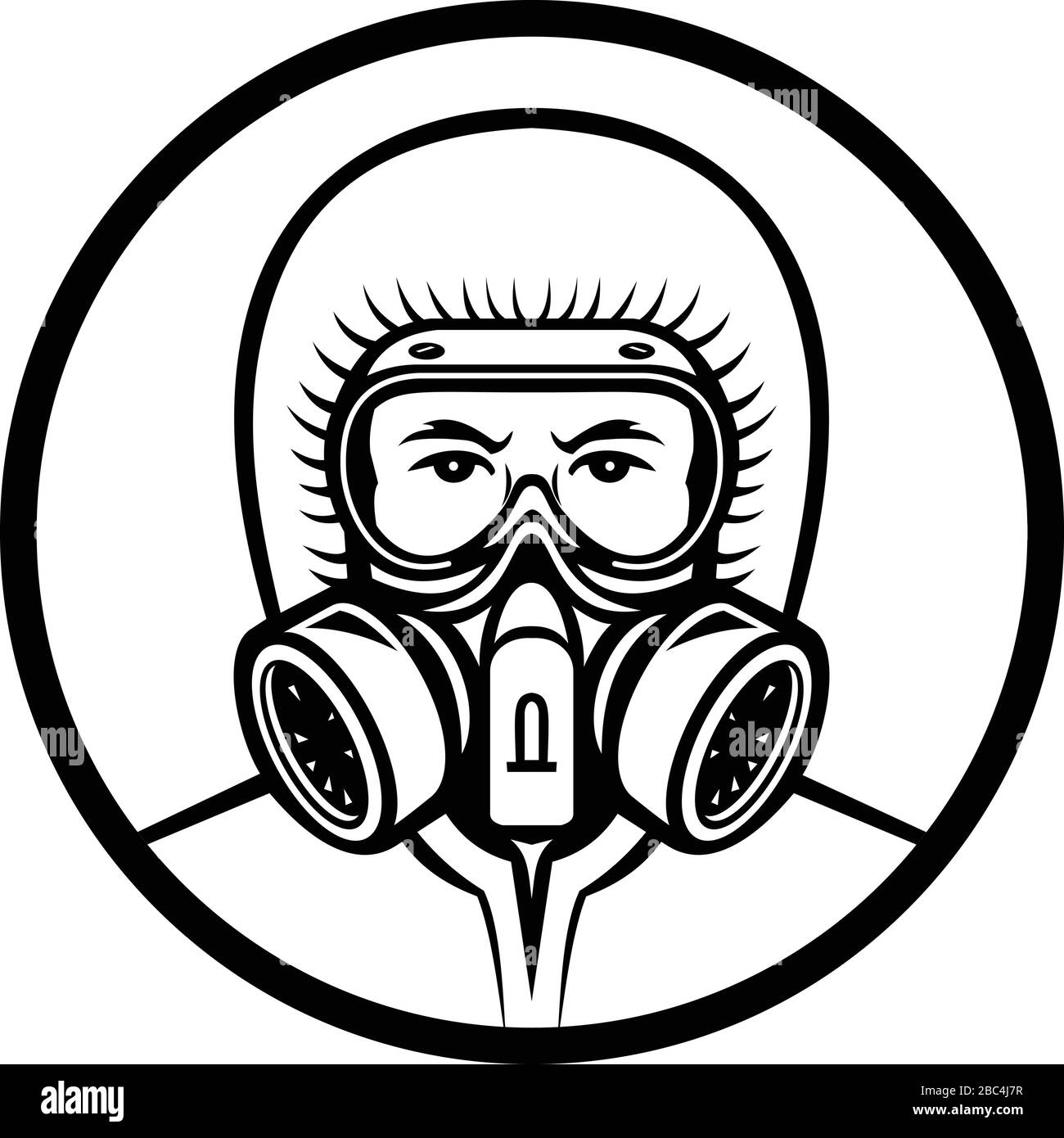 Mascot icon illustration of head of a medical professional, essential ...