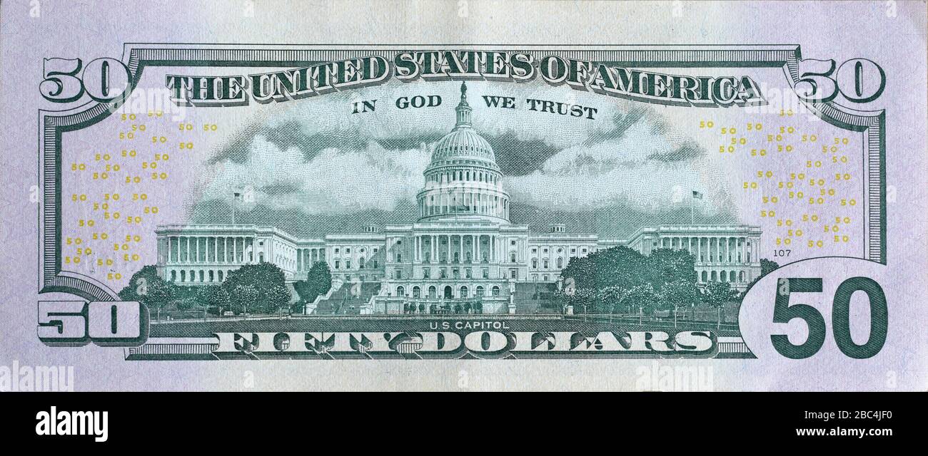 50 dollar bill back hi-res stock photography and images - Alamy
