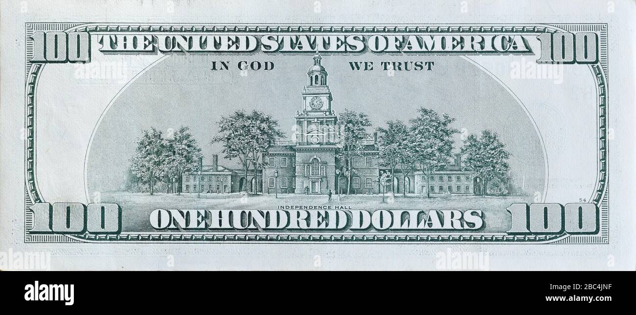 New hundred dollar bill back hi-res stock photography and images - Alamy