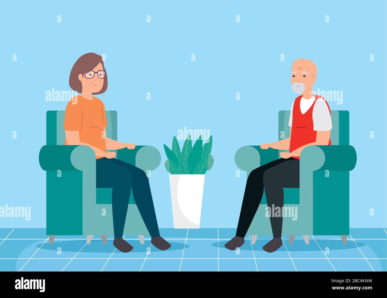 Living room pot plant woman Stock Vector Images - Alamy