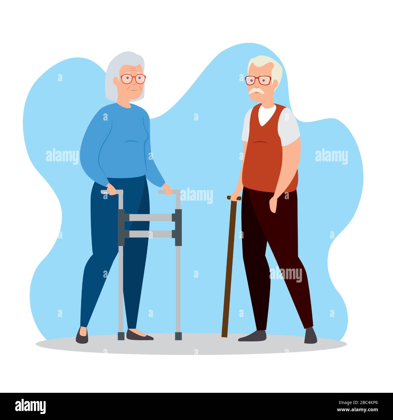 Cute elderly couple walking Stock Vector Images - Alamy