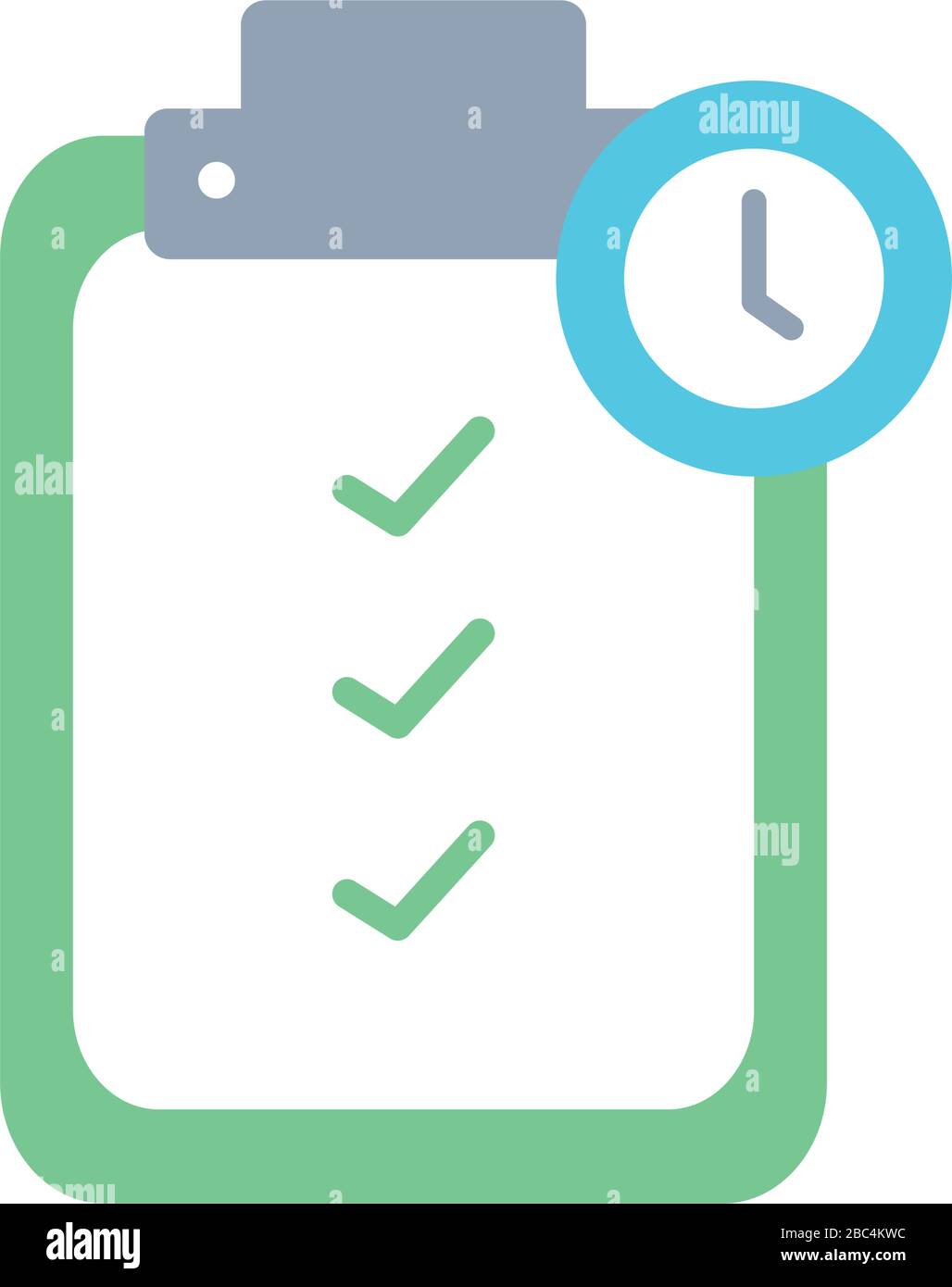 clipboard with delivery report and clock icon over white background ...