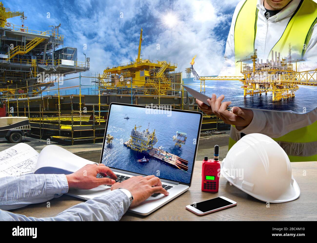 Oil rig worker helmet hi-res stock photography and images - Alamy