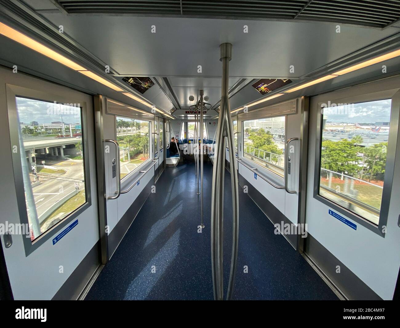 Empty air-tram at Miami International Airport Stock Photo - Alamy