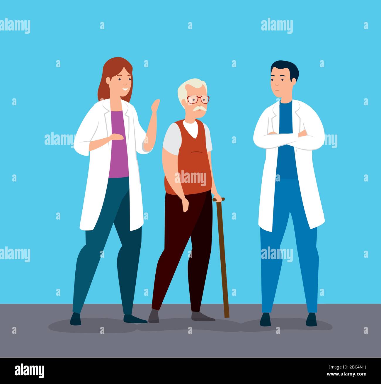 Mature man talking elderly Stock Vector Images - Alamy