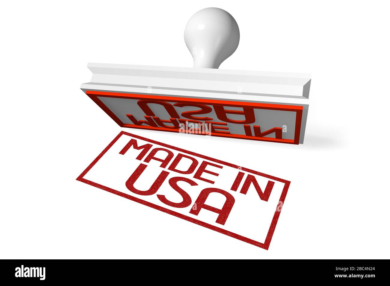 3D rubber stamp - made in USA Stock Photo - Alamy