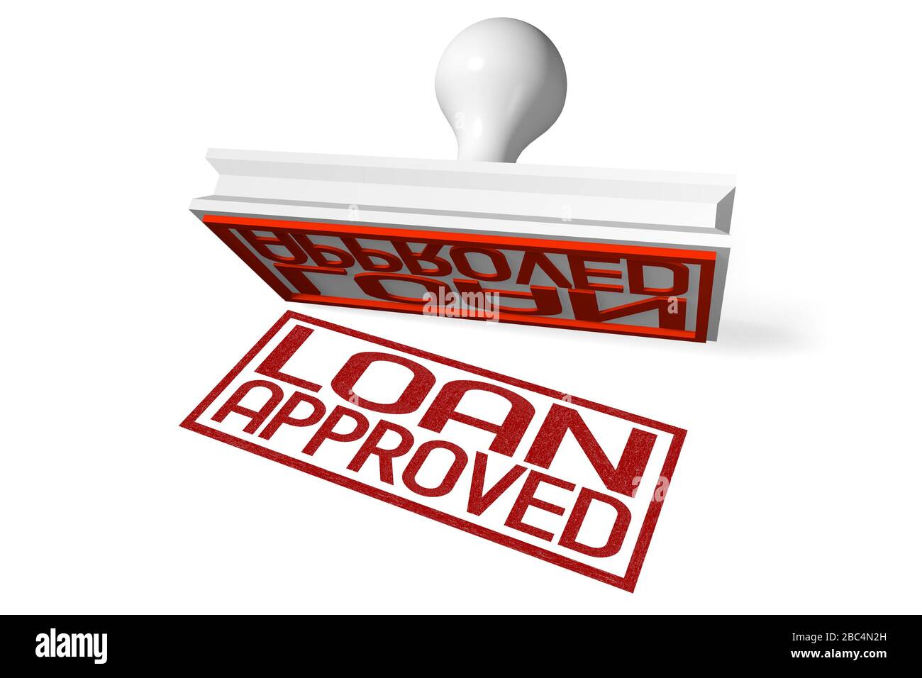 3D rubber stamp - loan approved Stock Photo - Alamy
