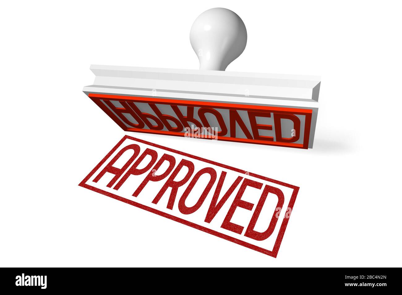 3D rubber stamp - approved Stock Photo - Alamy