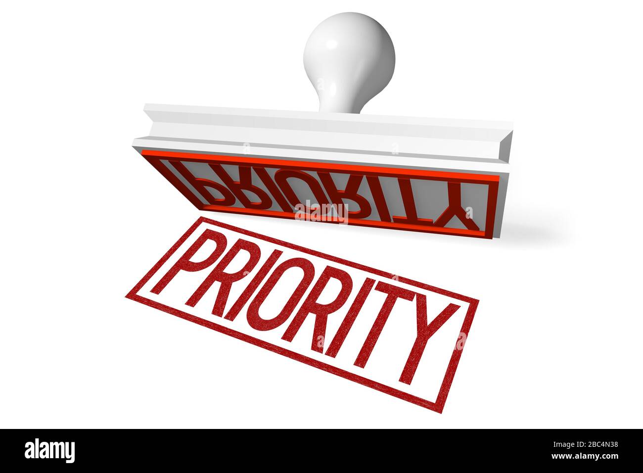 3D rubber stamp - priority Stock Photo - Alamy