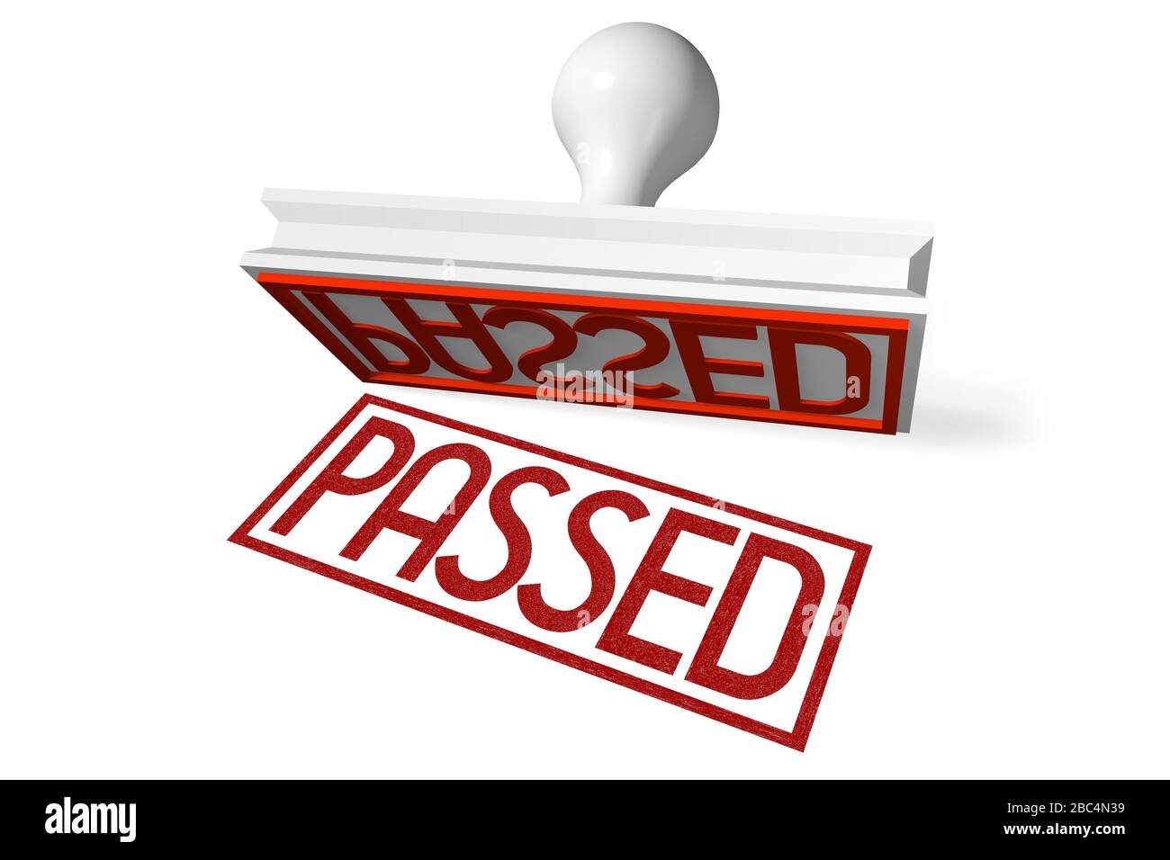 3D rubber stamp - passed Stock Photo - Alamy