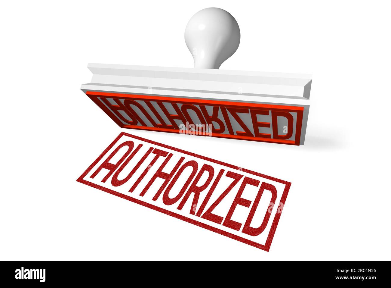 3D rubber stamp - authorized Stock Photo - Alamy