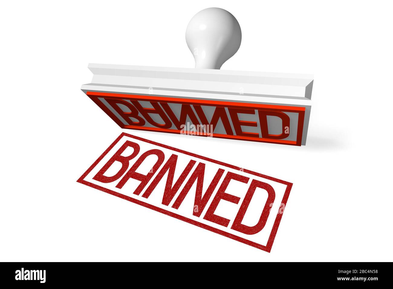 3D rubber stamp - banned Stock Photo - Alamy
