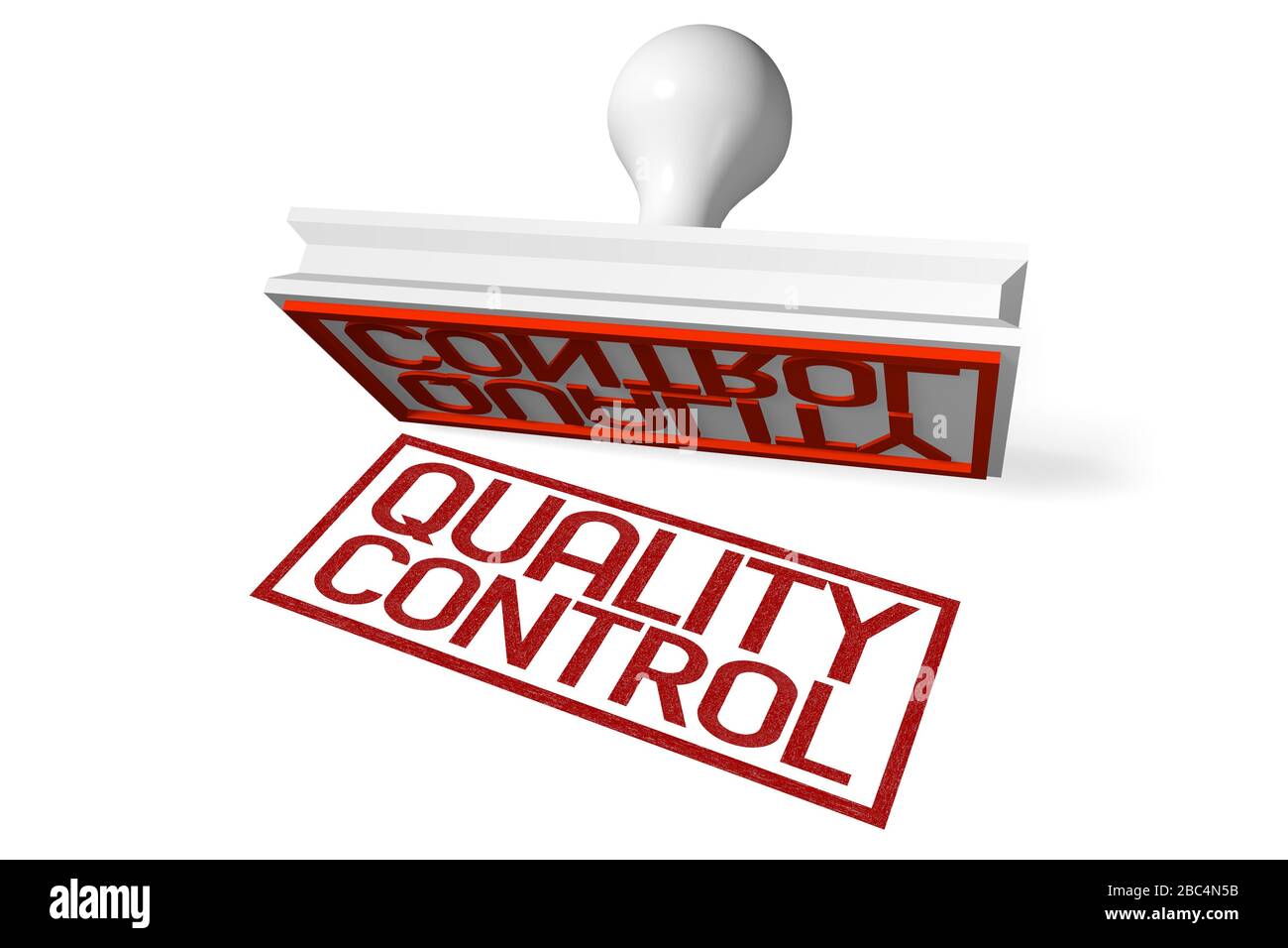 3D rubber stamp - quality control Stock Photo - Alamy