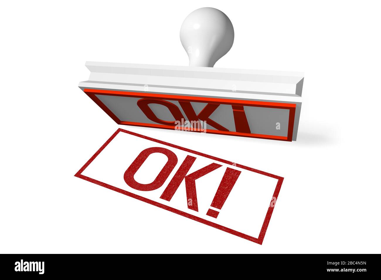 3D rubber stamp - ok Stock Photo - Alamy