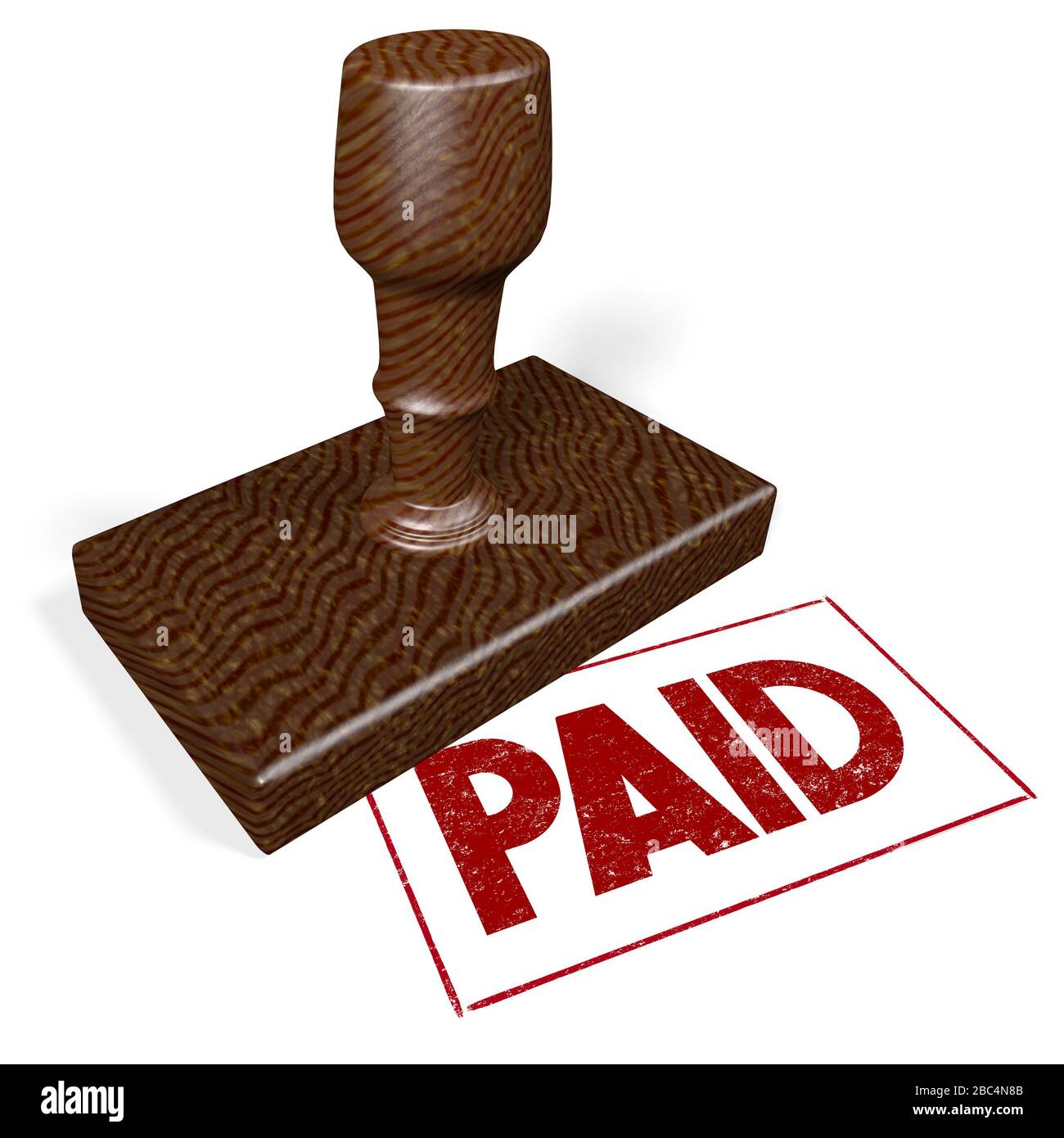 3D rubber stamp - paid Stock Photo - Alamy
