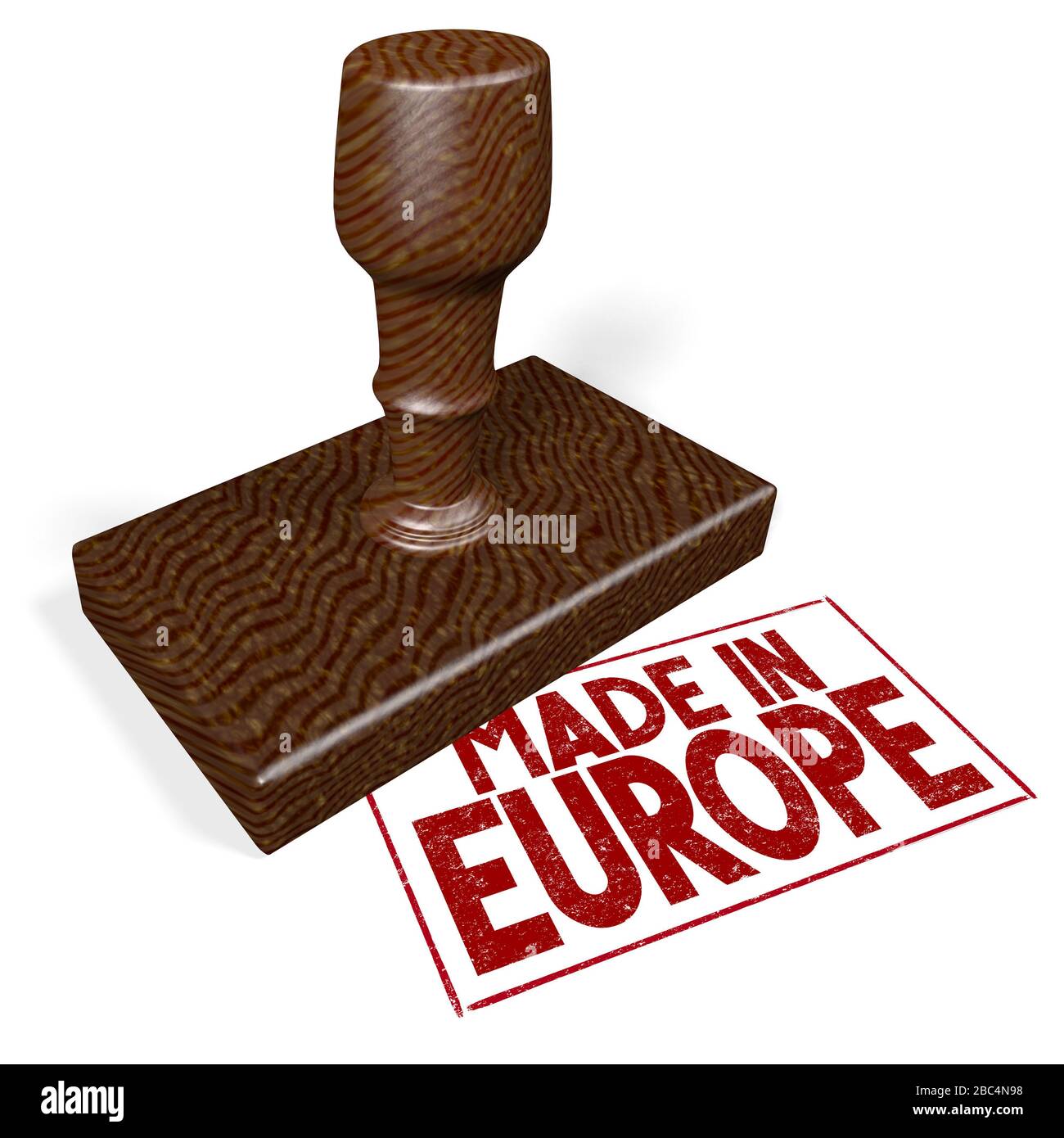 3D rubber stamp - made in Europe Stock Photo - Alamy