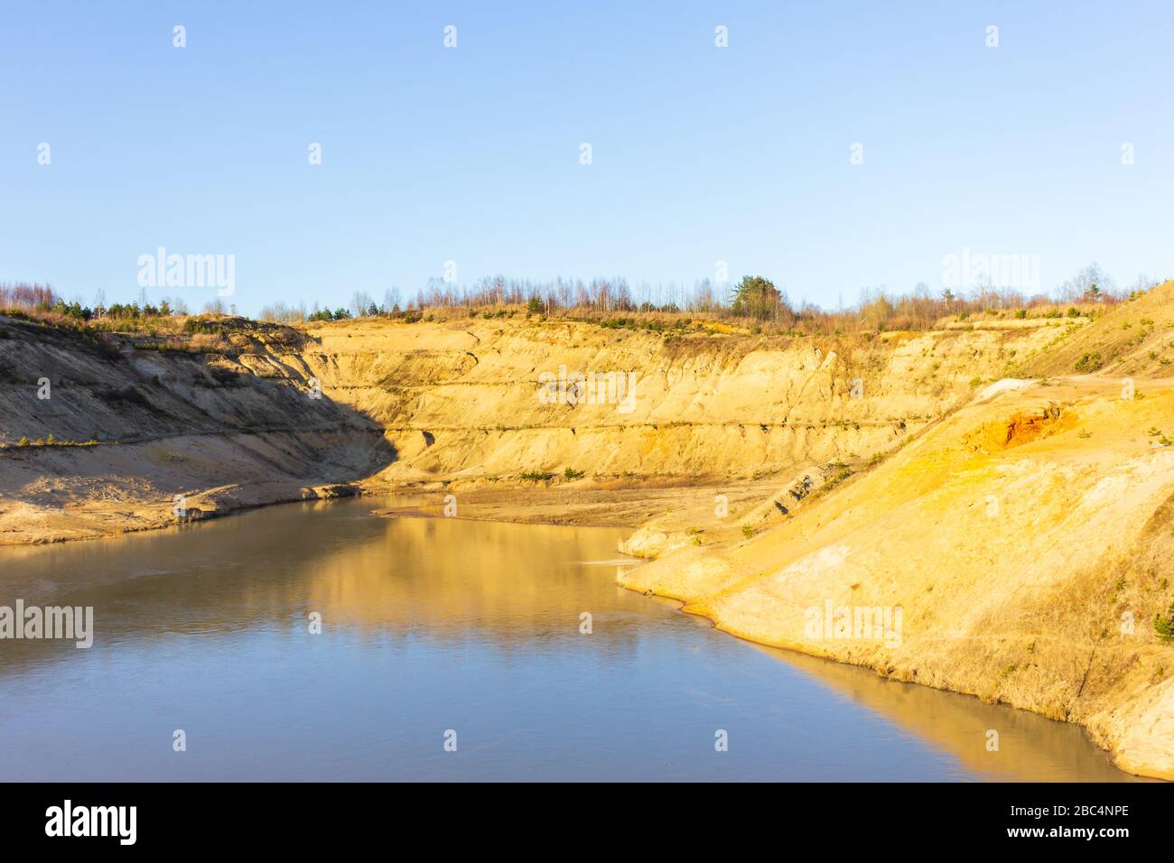 natural sand quarry pond nature landscape geology Stock Photo - Alamy