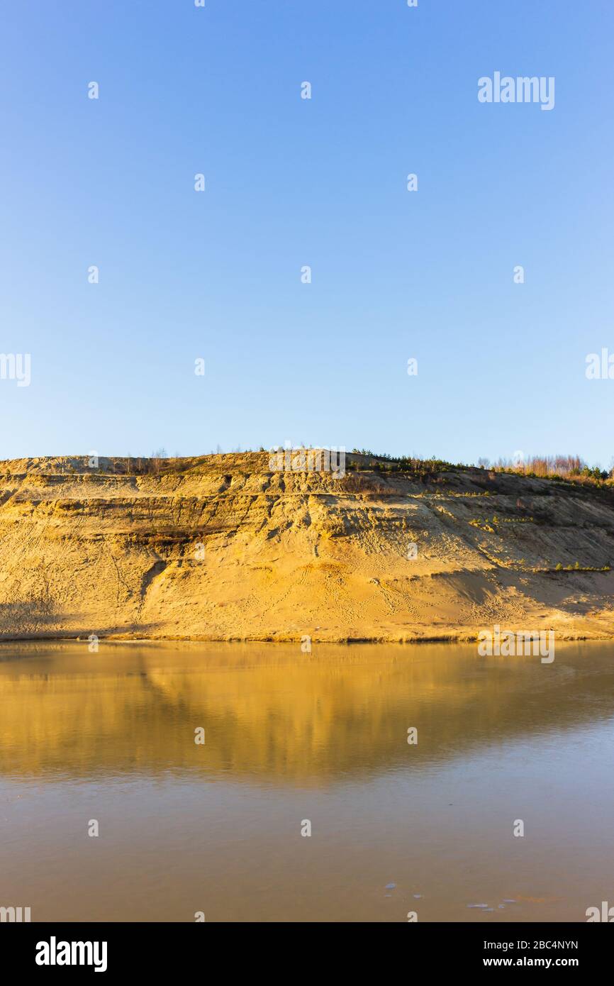 natural sand quarry pond nature landscape geology Stock Photo - Alamy