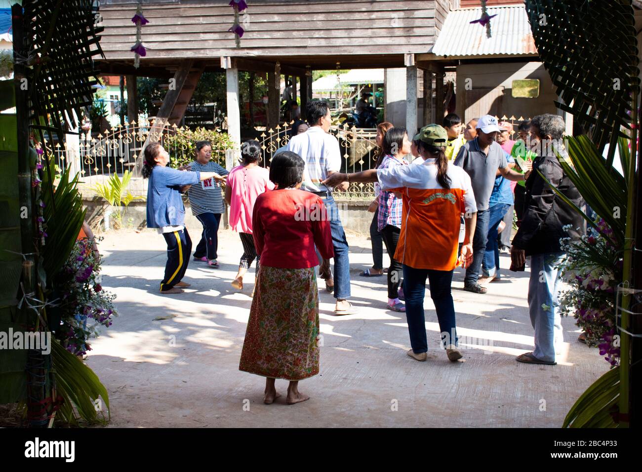 YASOTHON, THAILAND - JANUARY 12 : Thai people join walking sing song ...