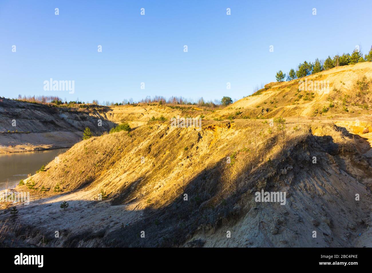 natural sand quarry pond nature landscape geology Stock Photo - Alamy