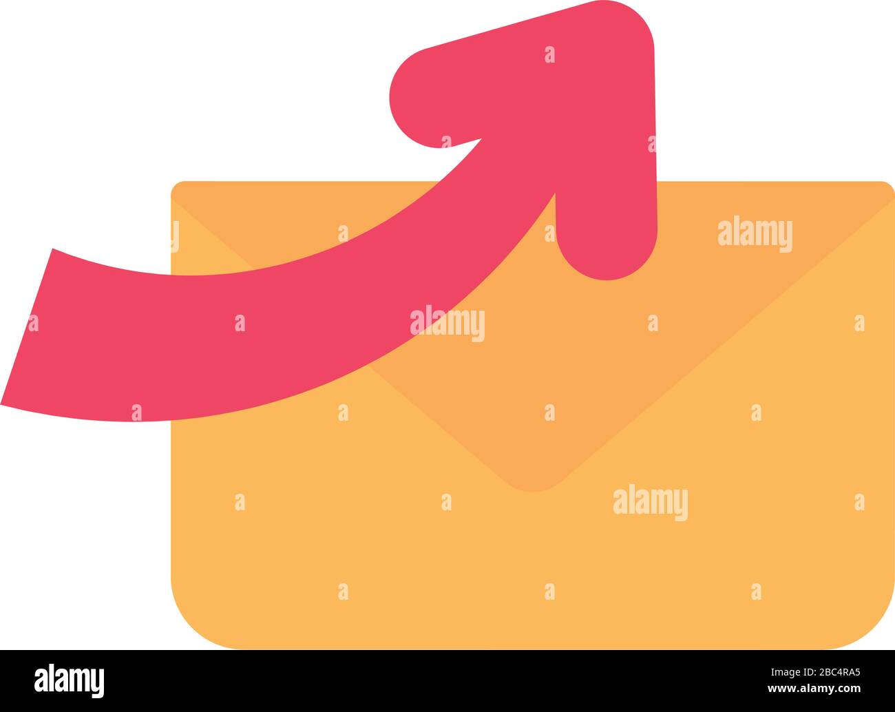 arrow and envelope icon over white background, flat style, vector ...