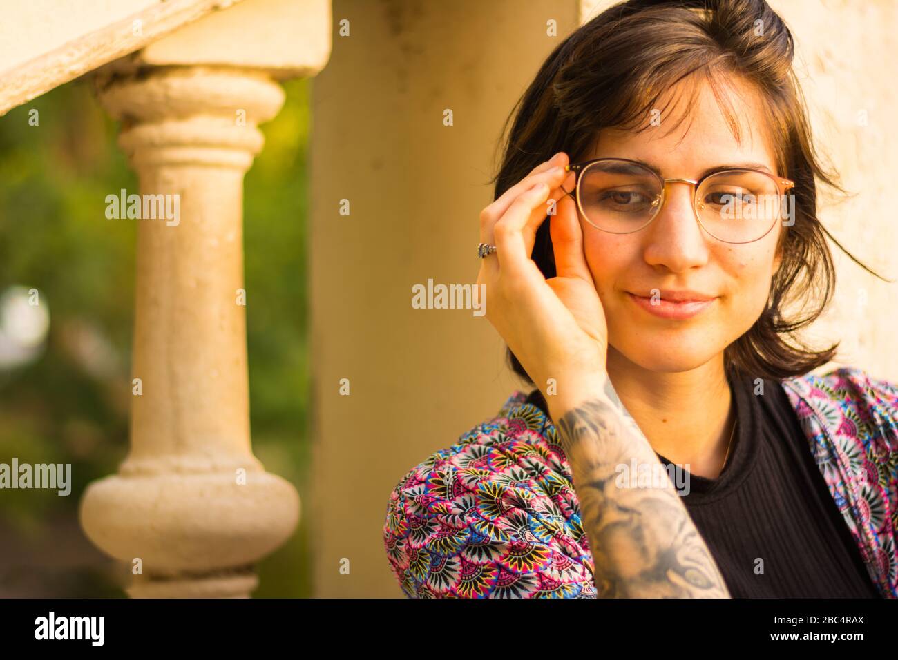 Emotional woman enjoying the sunset outdoors Stock Photo - Alamy