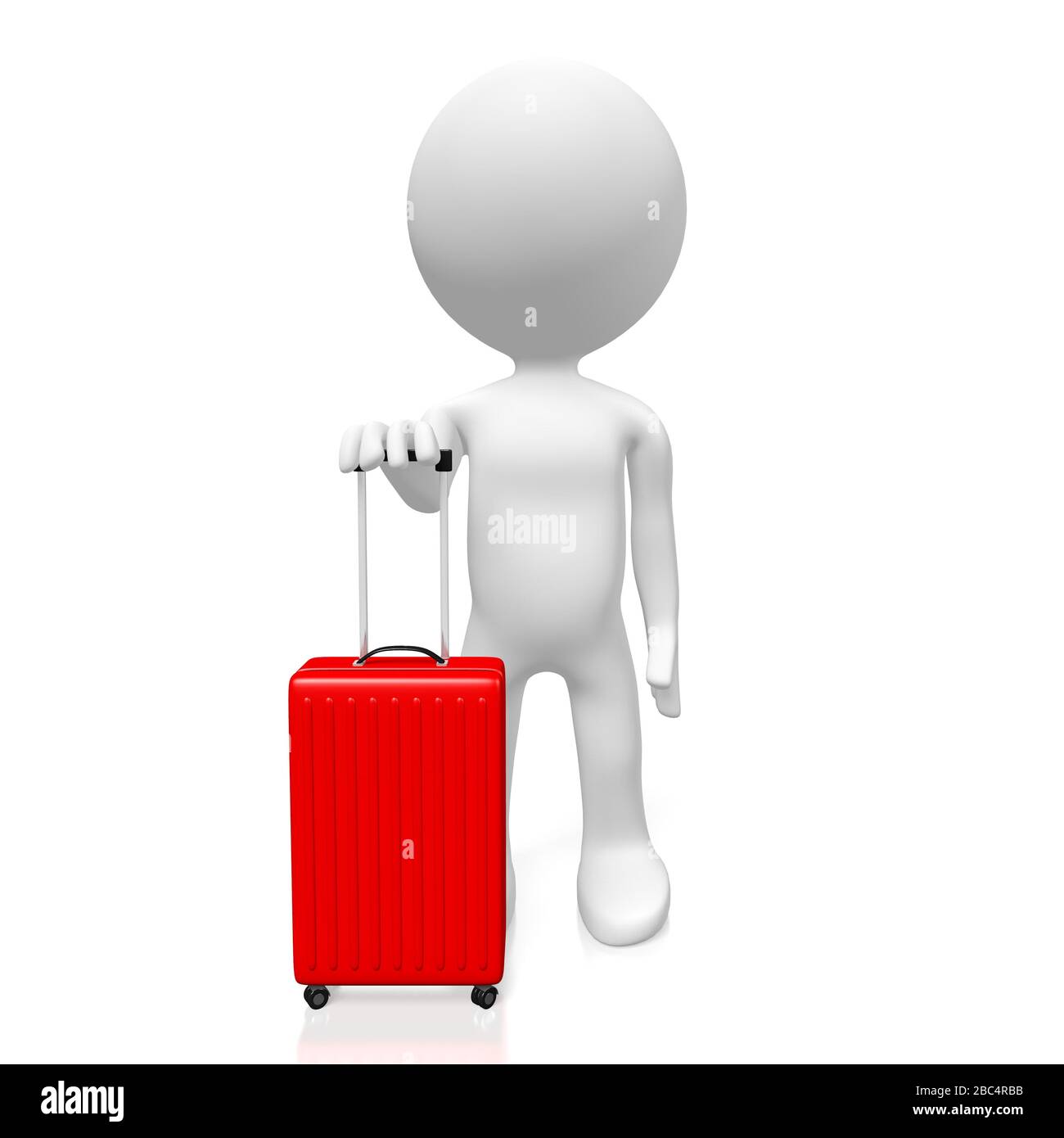 3D cartoon character with suitcase Stock Photo - Alamy