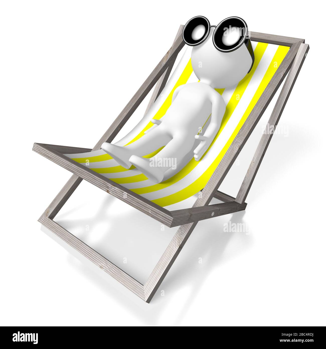 3D cartoon character relaxing - holiday concept Stock Photo - Alamy