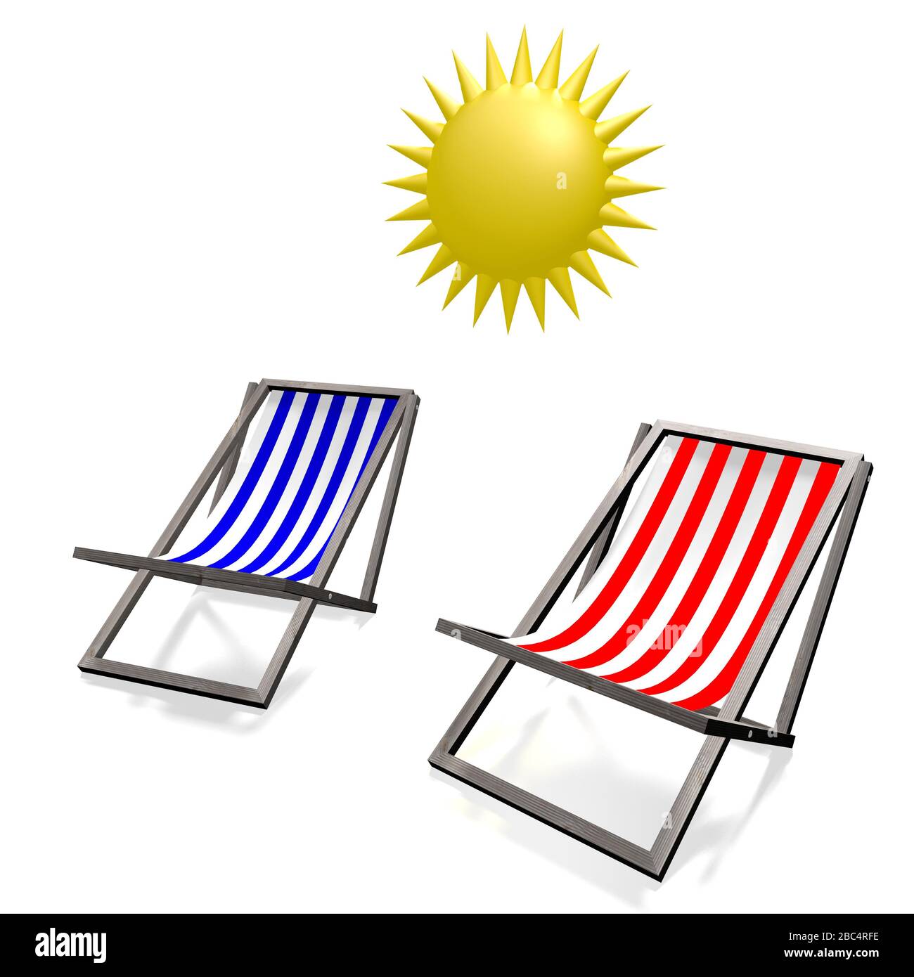 Empty chairs for sunbathing Cut Out Stock Images & Pictures - Alamy